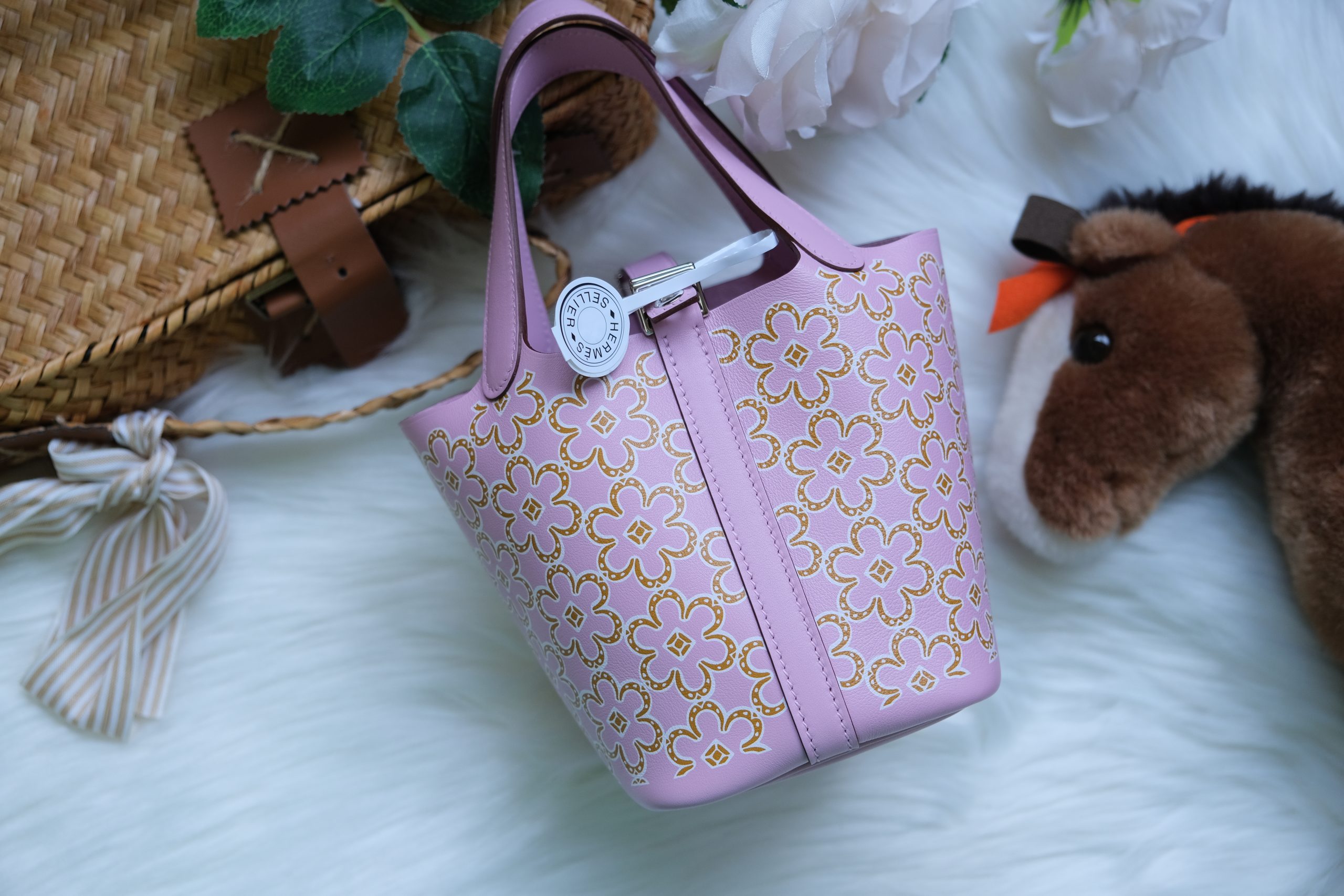 Picotin Micro Lucky Daisy Mauve Swift PHW #B – LUXE BY NI